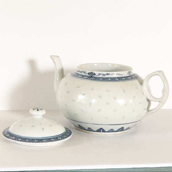 Vintage | Kitchen | Vintage Porcelain Rice Pattern Tea Pot | Poshmark